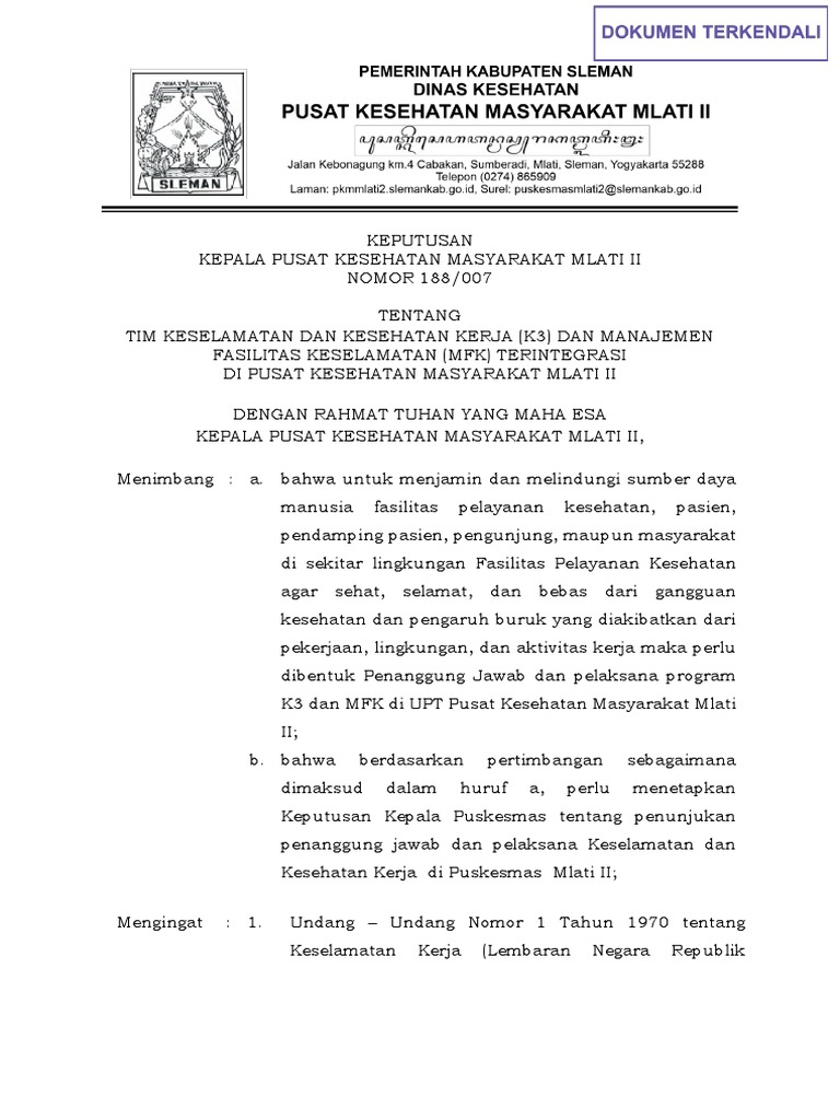 7.kebijakan MFK DAN K3 - 2023 | PDF | Teknologi & Rekayasa