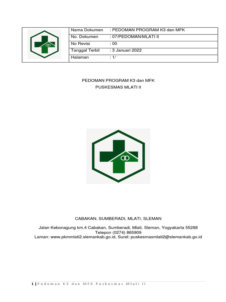 Pedoman k3 MFK | PDF