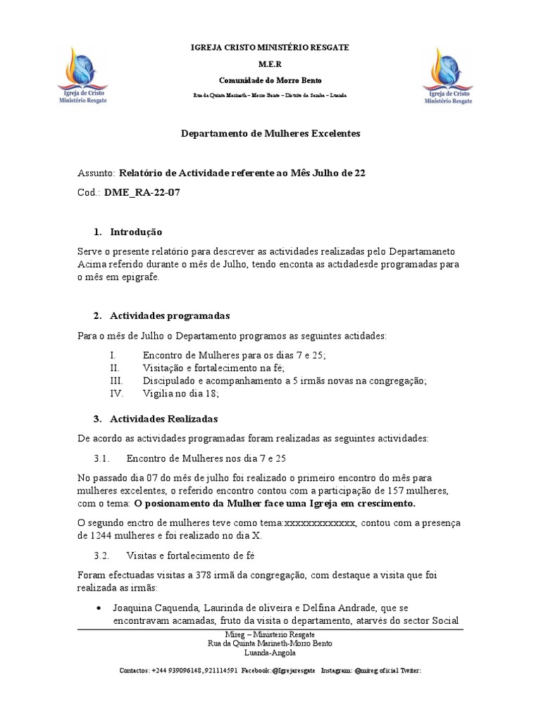 Modelo de Relatorio Resgate. | PDF