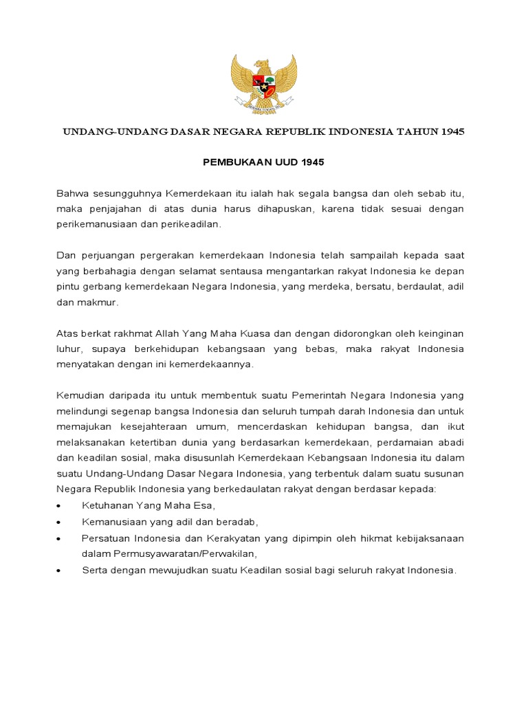 Pembukaan UUD 1945 Indonesia | PDF | Politik