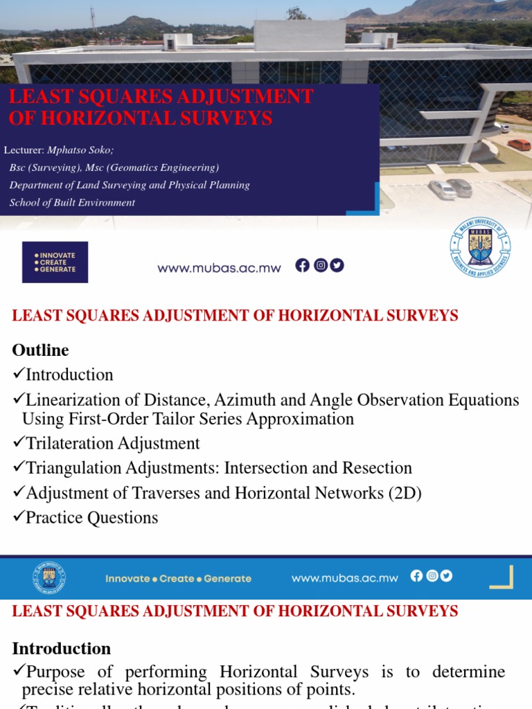 Lecture 6 - Adjustment of Horizontal Surveys | PDF