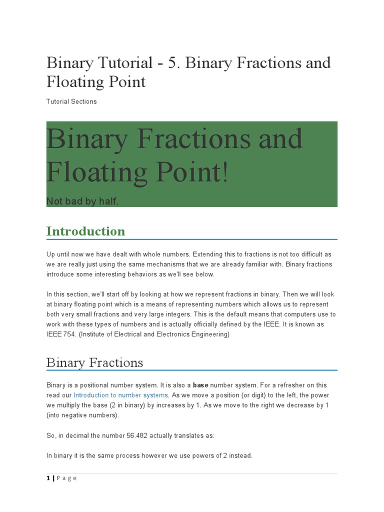 Binary Tutorial | PDF | Numbers | Decimal