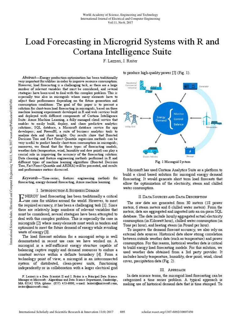 Load Forecasting in Microgrid Systems With R and Cortana Intelligence Suite | PDF | Forecasting ...