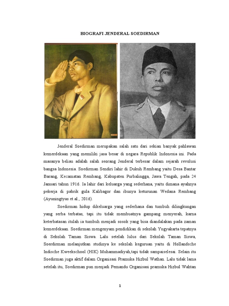 Biografi Dan Karya Jendral Sudirman | PDF