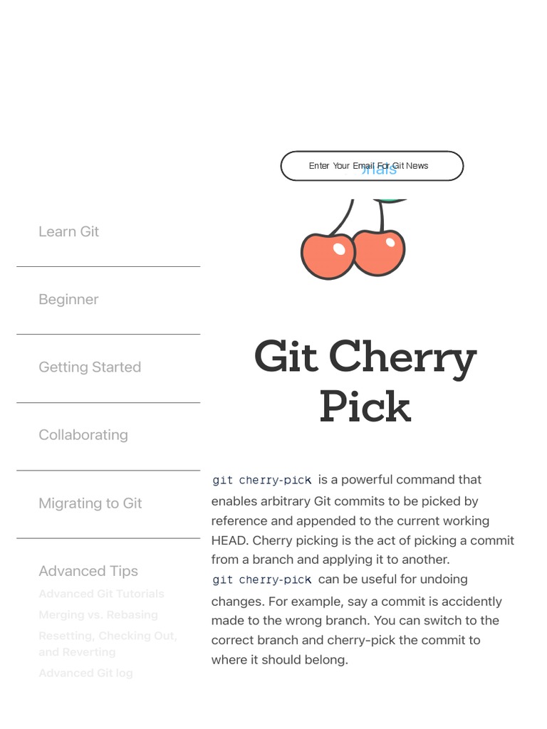 Git Cherry Pick - Atlassian Git Tutorial | PDF | Software Development | Computer Engineering