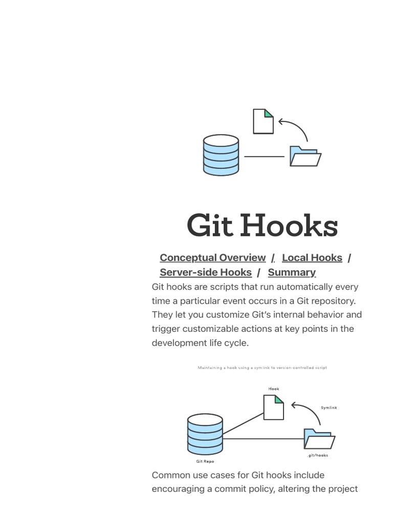 Git Hooks - Atlassian Git Tutorial | PDF | Scripting Language | Computing Git Hooks - Atlassian Git Tutorial | PDF | Scripting Language | Computing