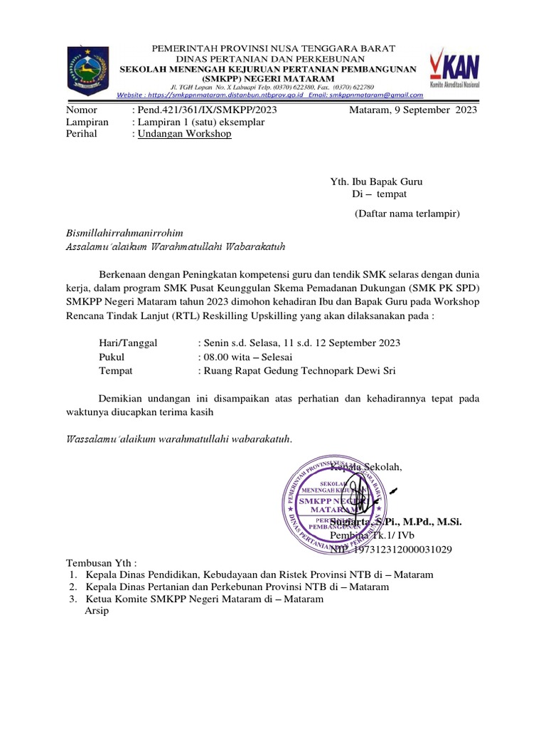 Undangan Ibu Bapak Guru | PDF