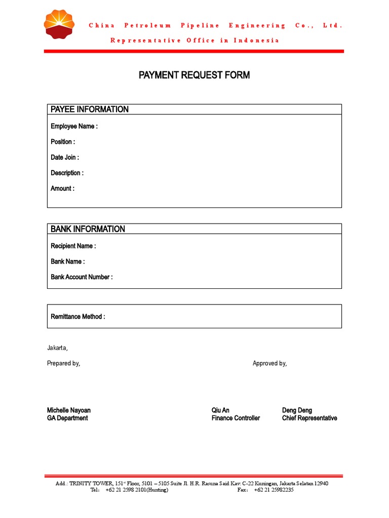 Payment Request Form | PDF
