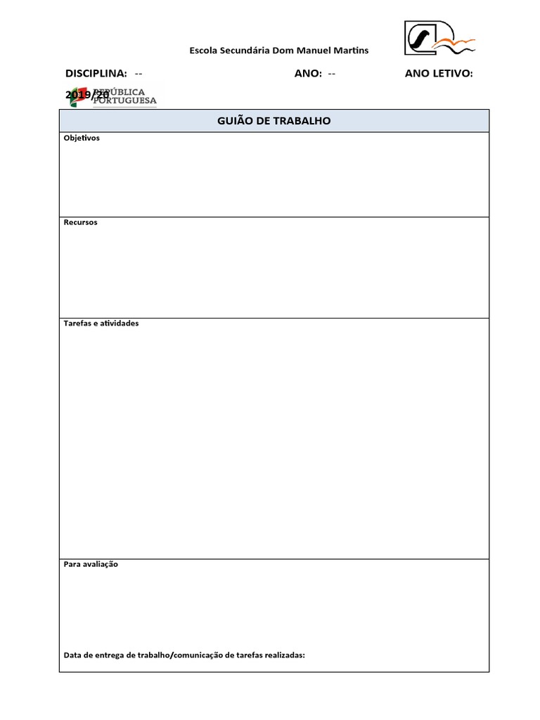 Guião de Trabalho - Aluno | PDF Guião de Trabalho - Aluno | PDF