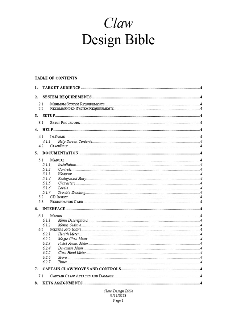 Claw Design Bible | PDF | Directory (Computing) | System Software