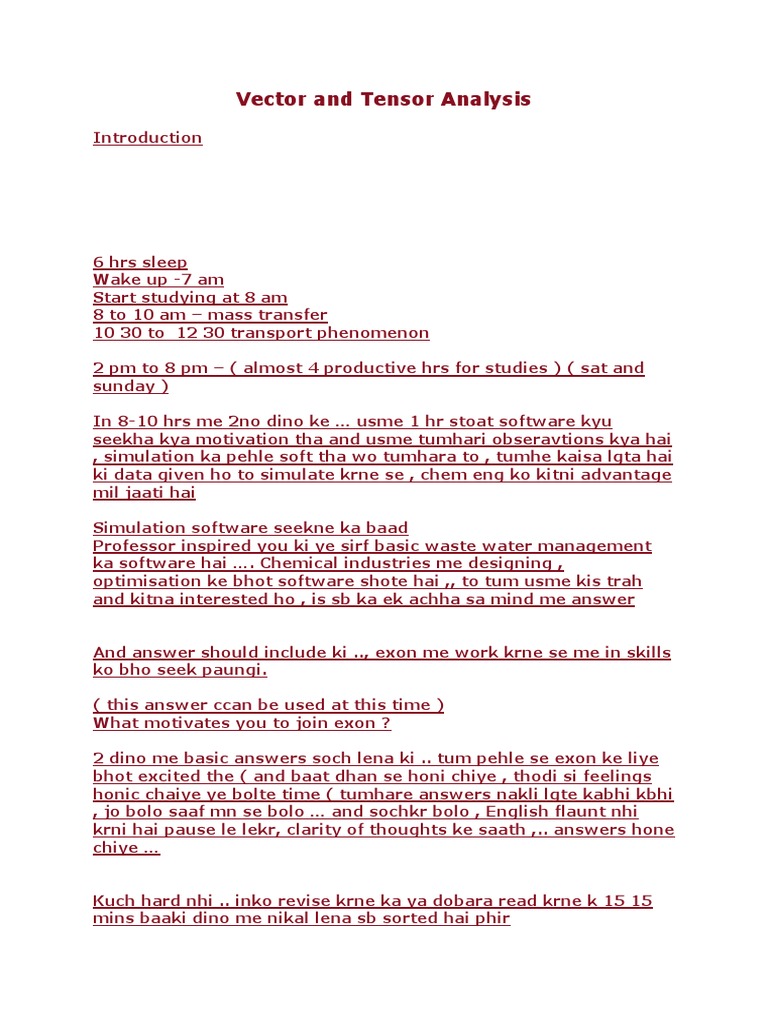 Vector and Tensor Analysis | PDF | Euclidean Vector | Shear Stress