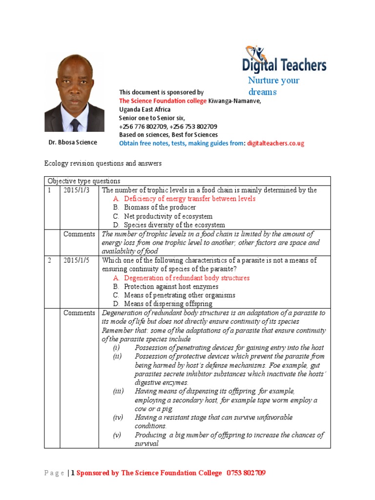 Ecology Questions and Answer | Download Free PDF | Soil | Primary ...