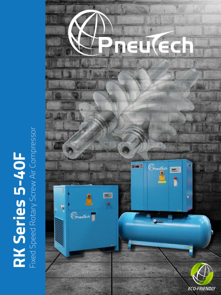 PneuTech RK Fixed Speed Rotary Screw Compressor Brochure | PDF | Filtration | Belt (Mechanical)