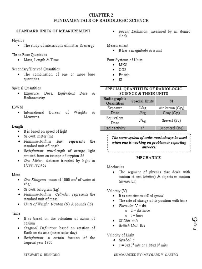 Chapter 2 Fundamentals of Radiologic Science | PDF | Force | Kilogram