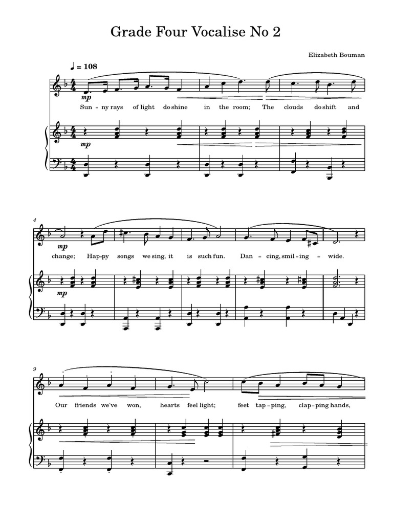 Grade Four Vocalise No 2 by Bouman | PDF