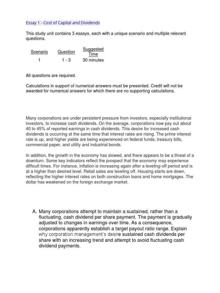 Unit 4 - Essay Questions | PDF | Bonds (Finance) | Dividend