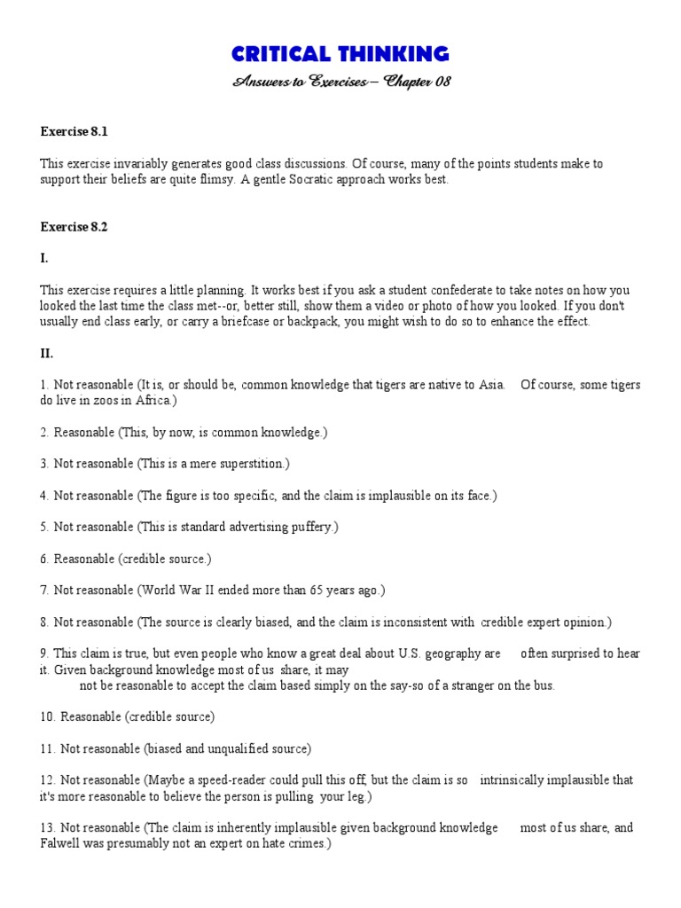 CT Keys To Exercises Chapter 08 | Download Free PDF | Capital ...