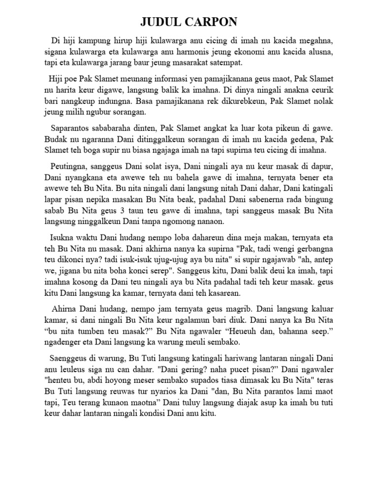 Carpon Basa Sunda | PDF