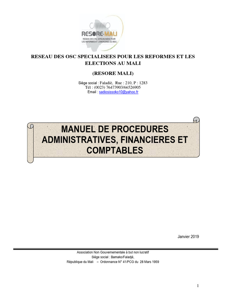 Manuel de Procédures Administratives et Financières | PDF | Recrutement ...