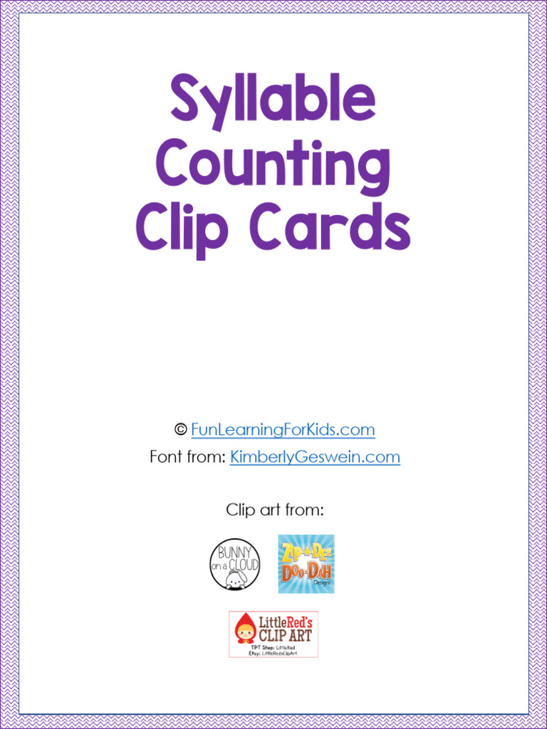 Syllable Counting Clip Cards | PDF | World Wide Web | Internet & Web
