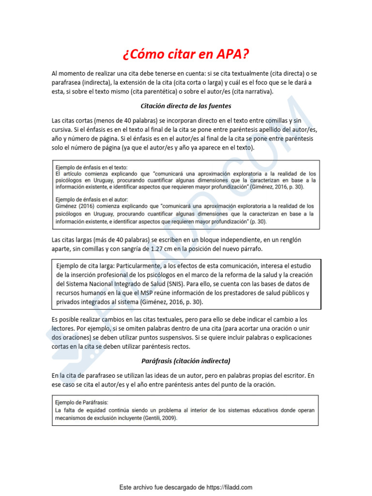 Como Citar en APA | PDF | Publicación | Autor