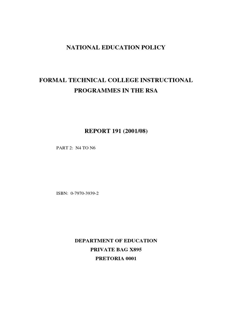 Report 191: N4 to N6 Programmes Overview | PDF | Accounting | Diploma