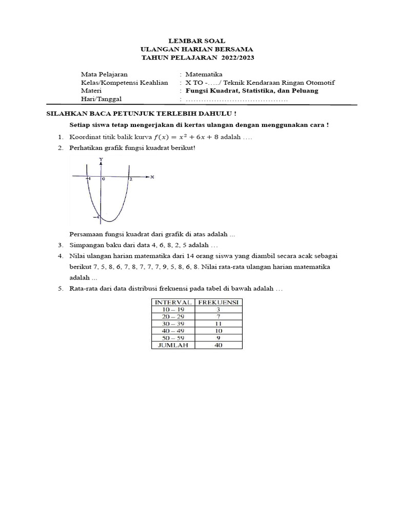 UHB X Matematika | PDF | Olahraga & Rekreasi