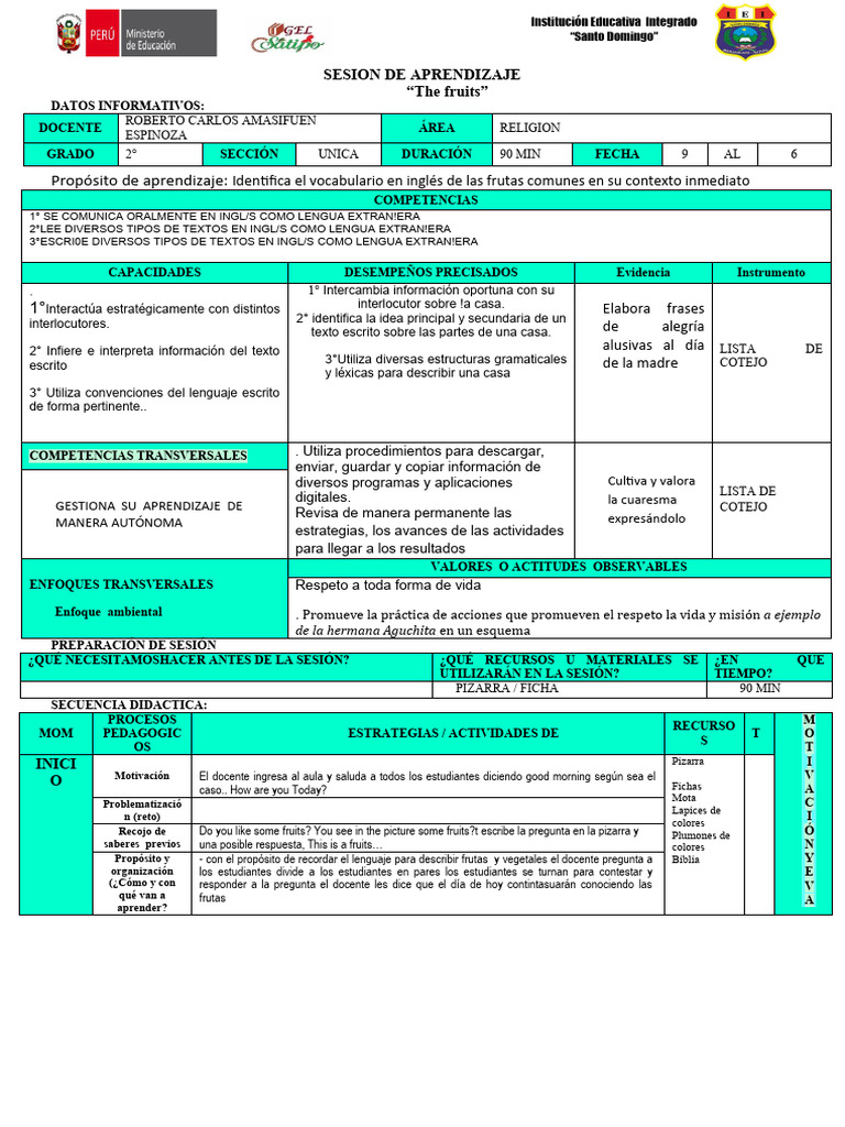 Ingles Deñ 07 062023 | PDF | Aprendizaje | Léxico