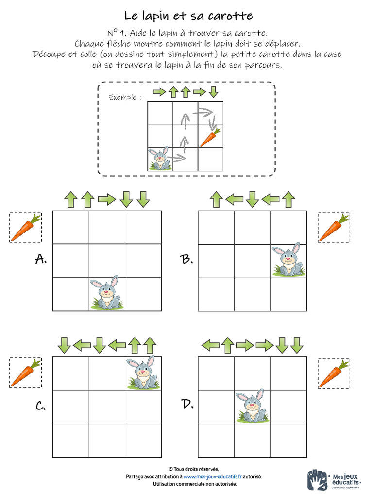 Jeux Reperage Spatial Deplacement Quadrillage Lapin | PDF | Sciences ...