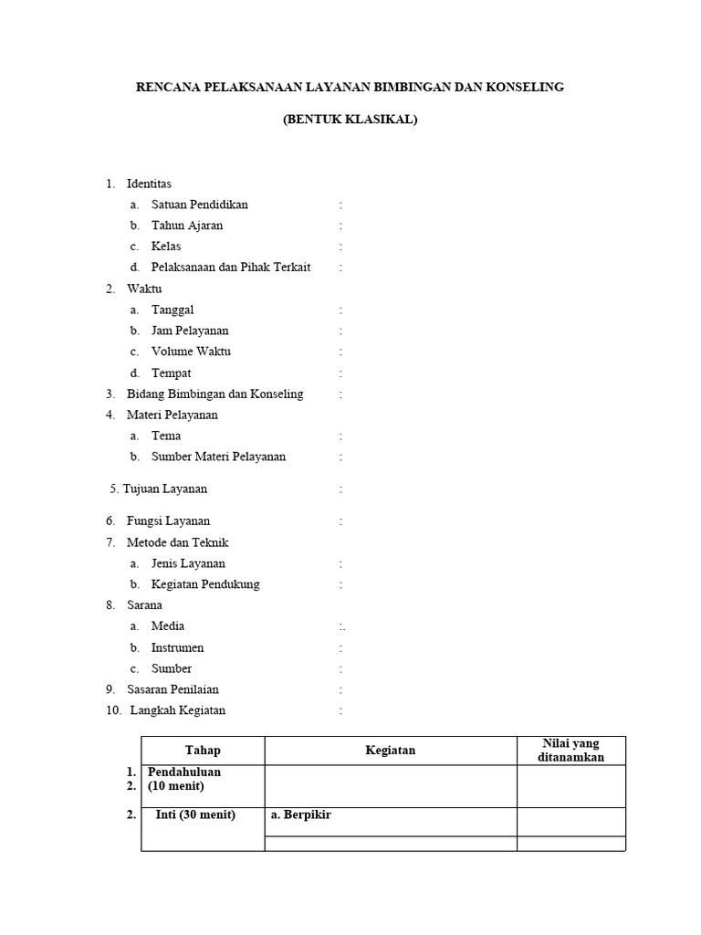 Format RPL Kosong | PDF