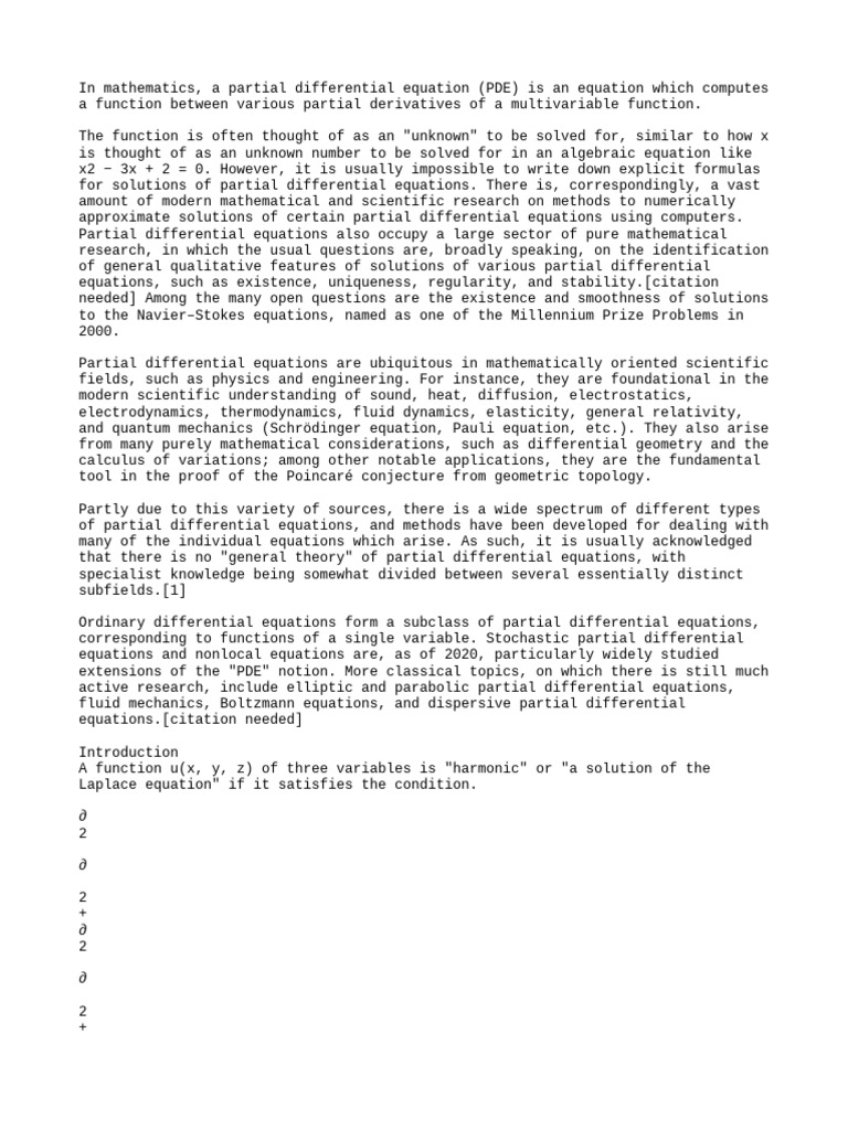 Partial Differential Equation | PDF | Partial Differential Equation ... Partial Differential Equation | PDF | Partial Differential Equation ...