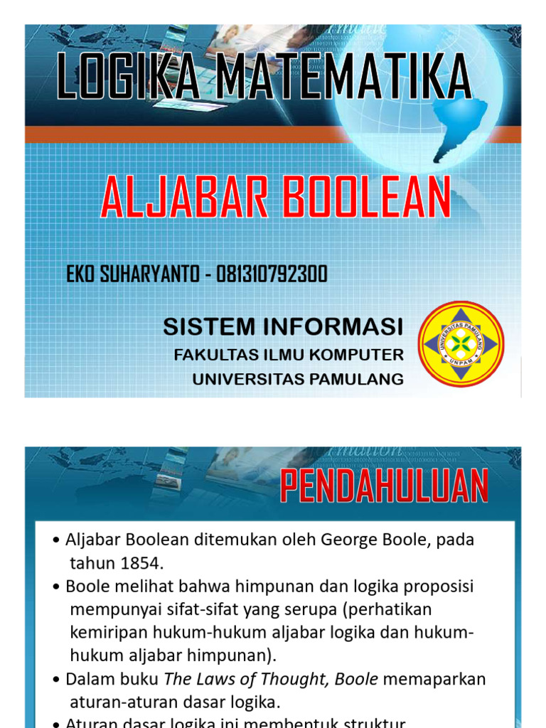 Aljabar Boolean | PDF | Metode & Bahan Ajar