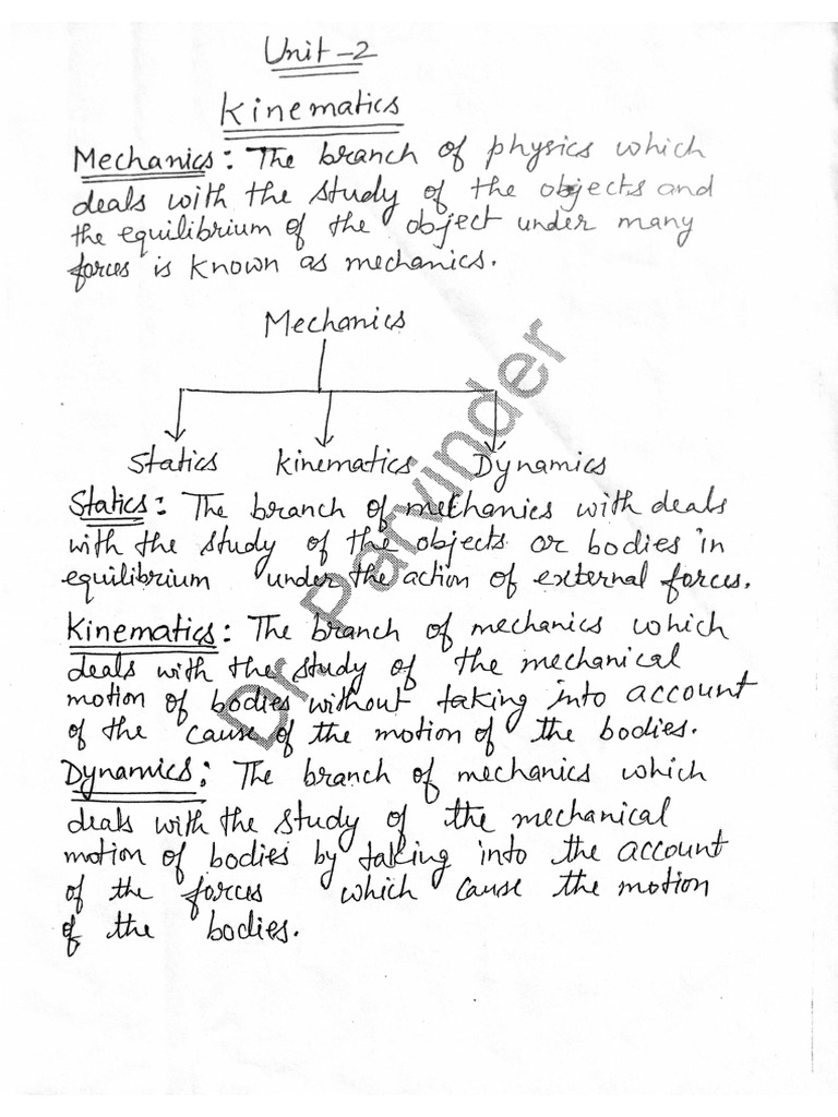 Unit 2 (Kinematics) | PDF
