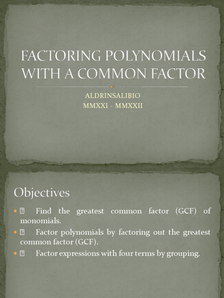 Factoring GCF | PDF | Factorization | Polynomial