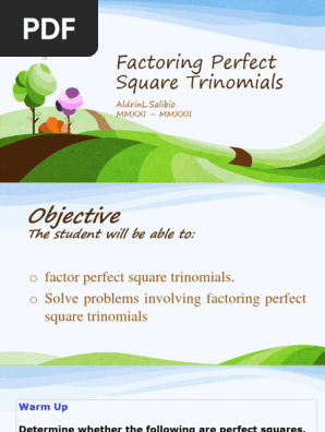 Factoring Perfect Square Trinomials Worksheet Pdf