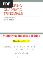 Math 8 FACTORING GENERAL TRINOMIALS | PDF