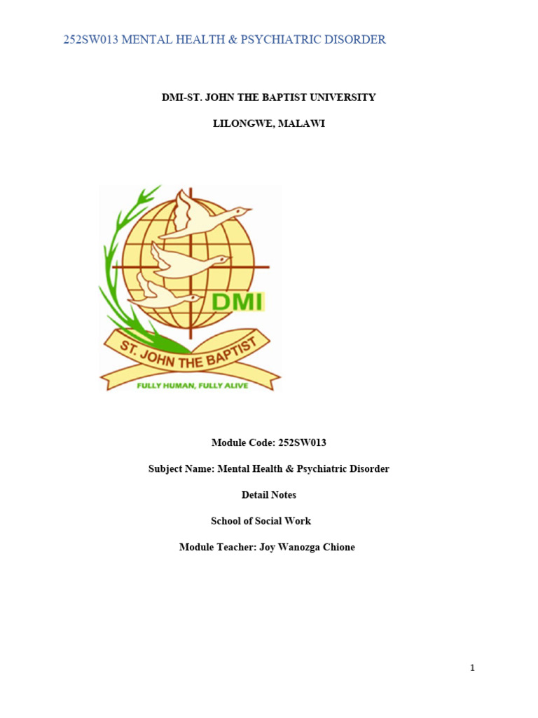 Mental Health & Psychiatric Disorders Overview | PDF | Mental Disorder ...