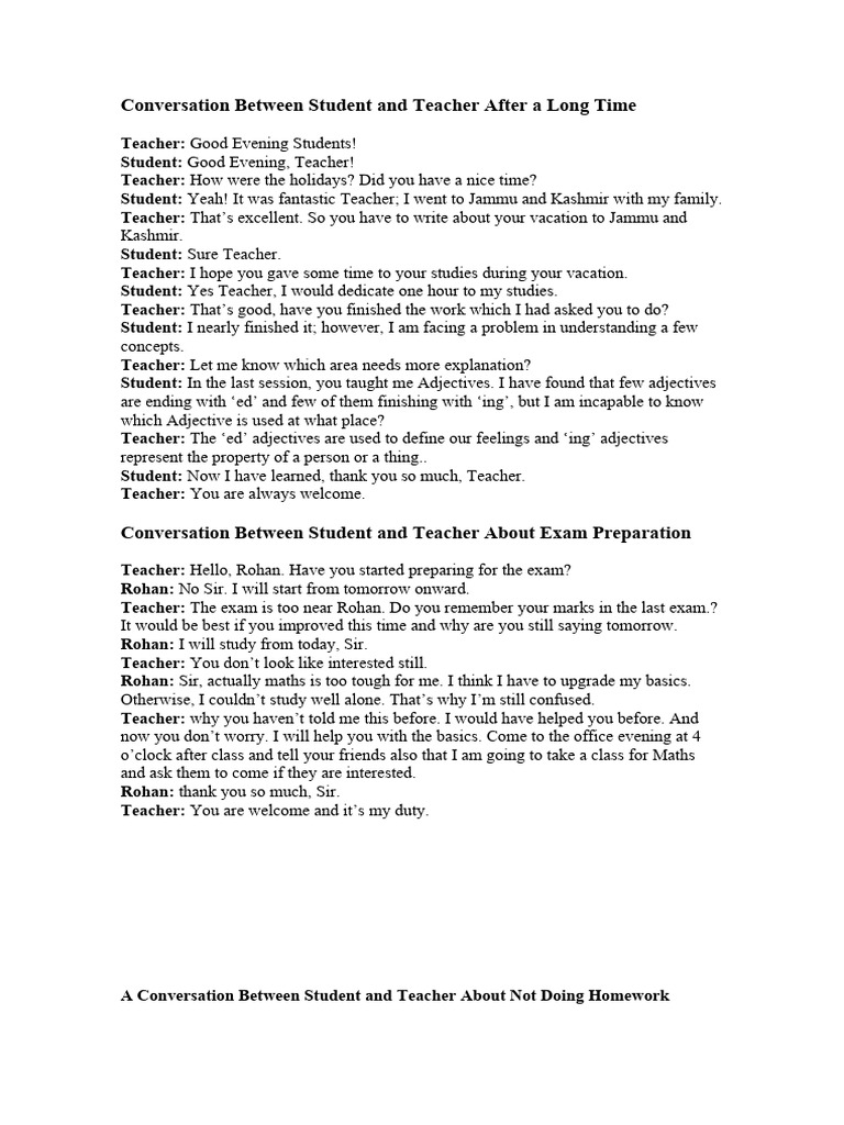 Conversation Between Student and Teacher After A Long Time | Download ...