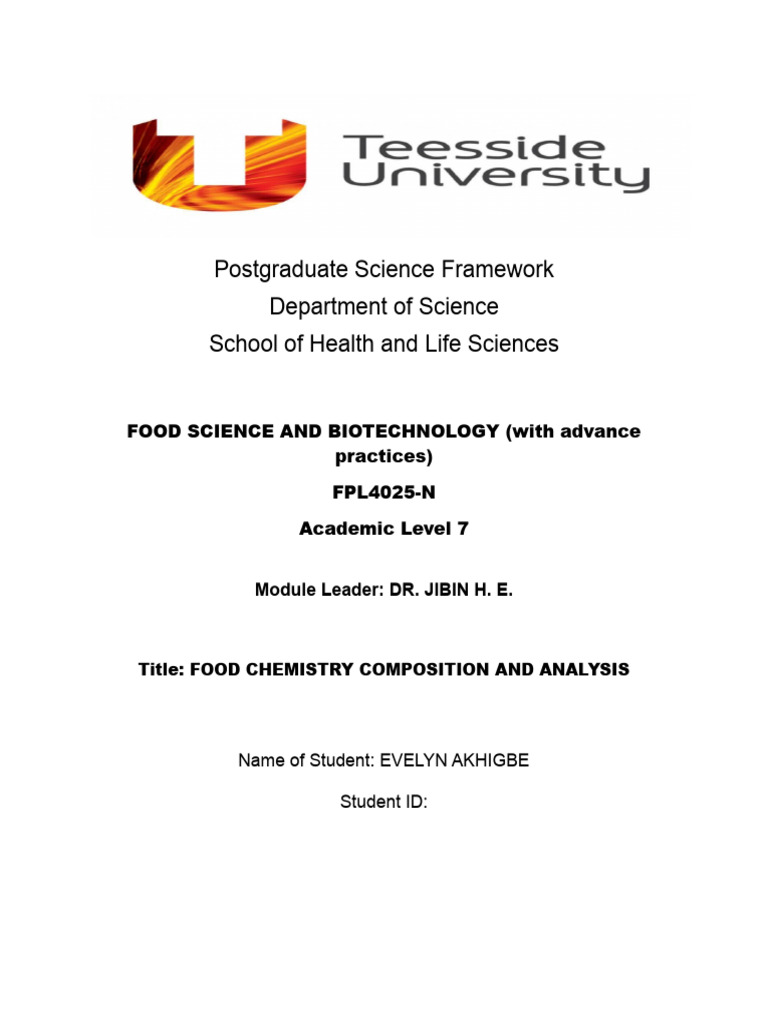 Food Chemistry Composition and Analysis | PDF | Fruit Preserves | Mango