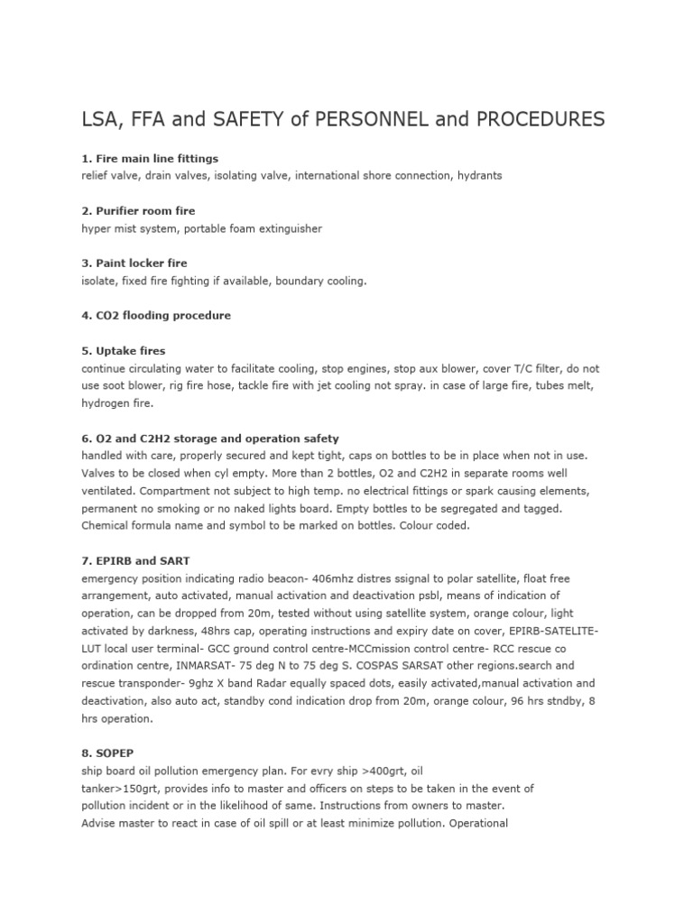 LSA, FFA & Safety Question | Download Free PDF | Chemistry