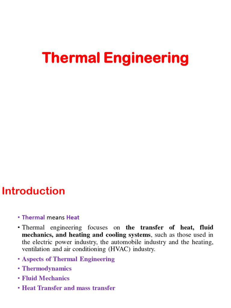 Thermal Engineering Introduction | PDF | Internal Combustion Engine ...
