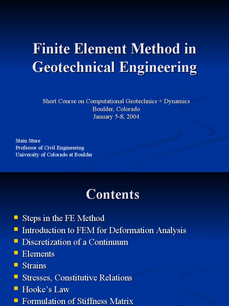 FEM in Geotech Engineering | PDF | Finite Element Method | Stress (Mechanics)