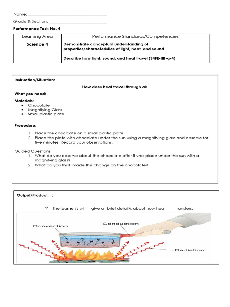 Alesandra Gamutan - Performance Task No.4 | PDF | Learning | Heat