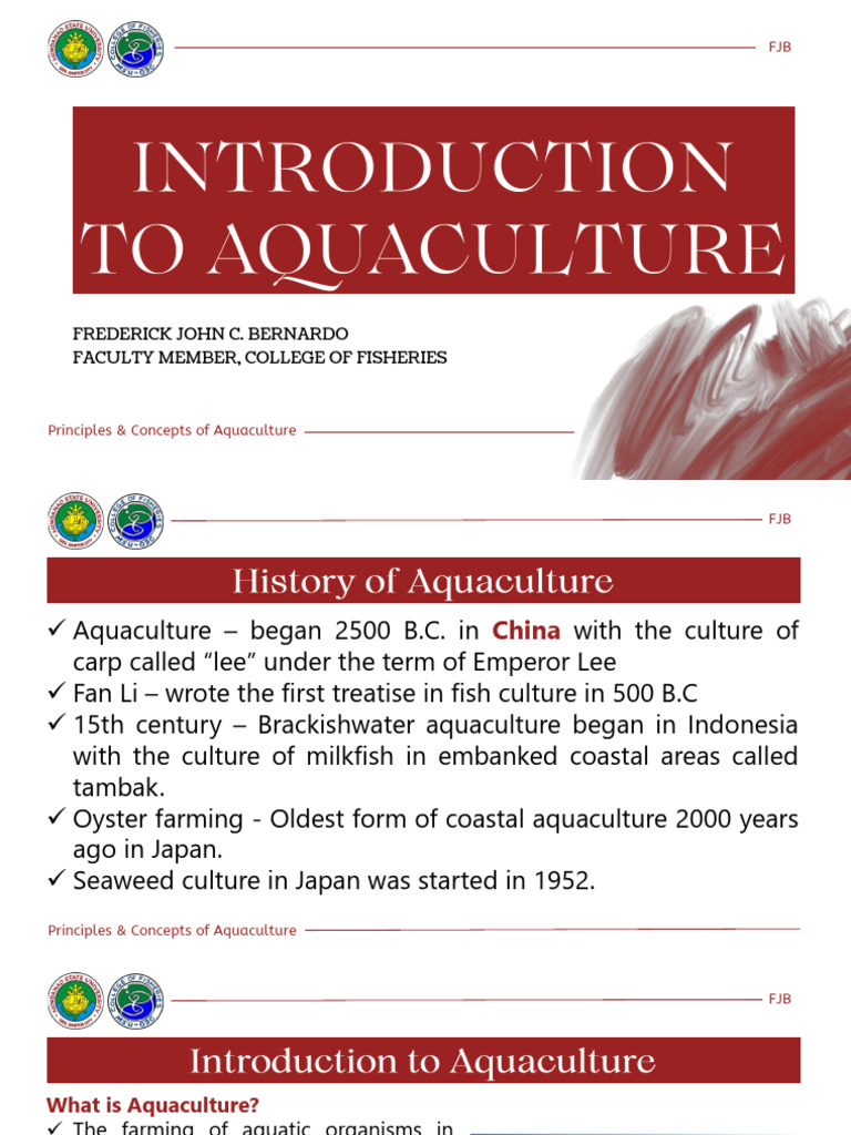 Chapter 1 - Introduction To Aquaculture. Principles | Download Free PDF ...