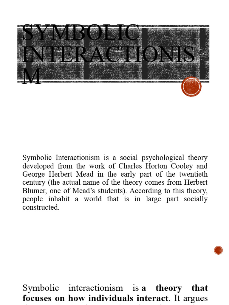 Symbolic Interactionism Pdf Behavioural Sciences Social Psychology