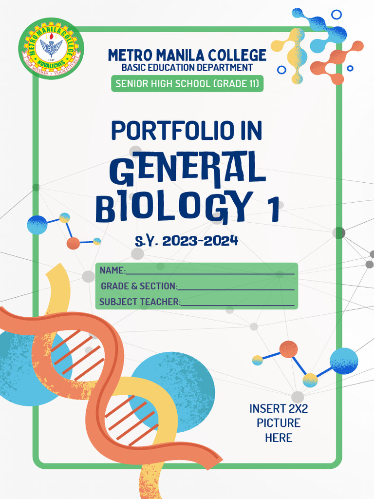 General Biology 1 Portfolio Cover Template Lobo | PDF