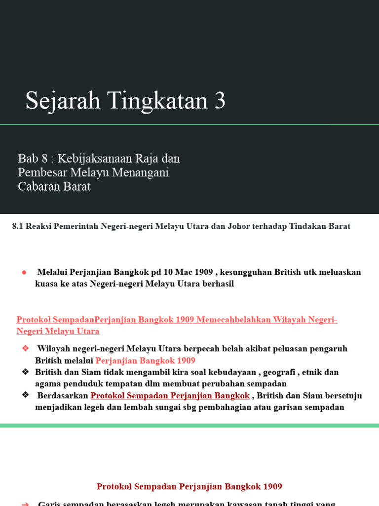 Sejarah Tingkatan 3 Bab 8 | PDF