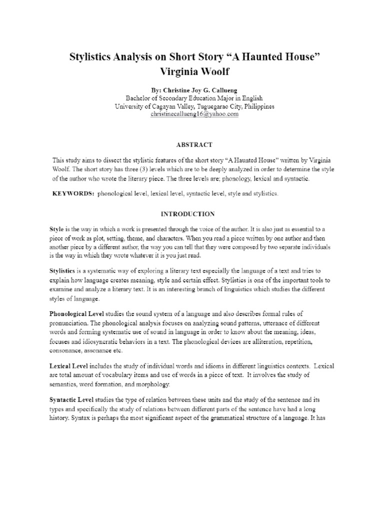 Statistical Analysis On SHort Story | PDF