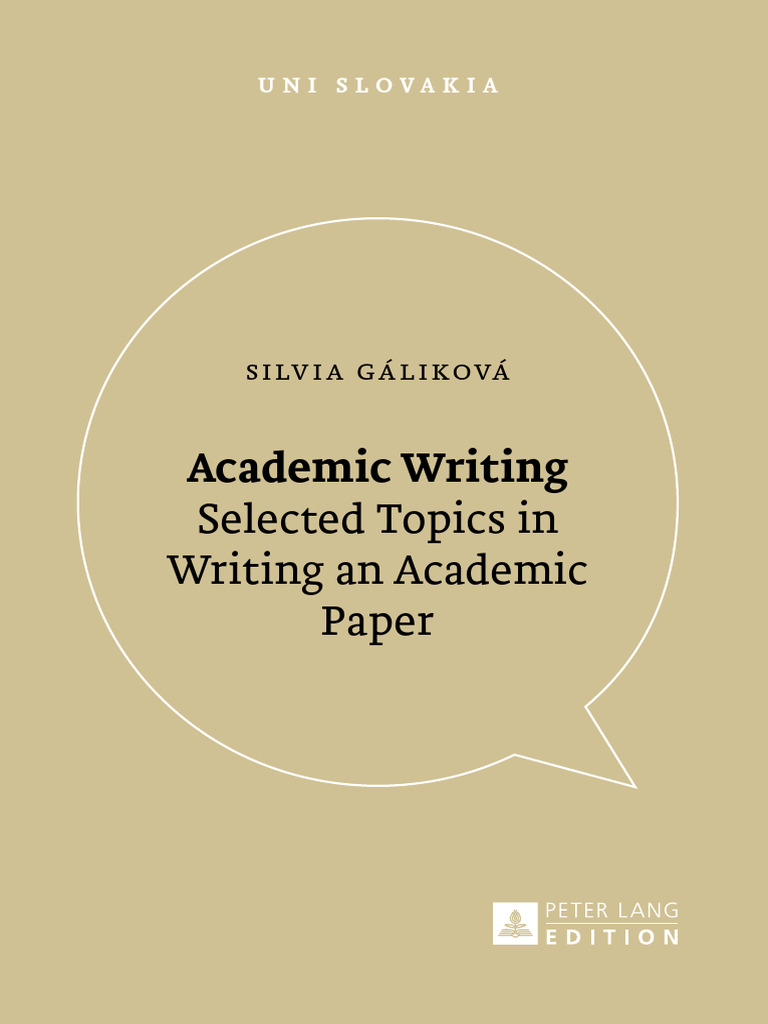 (Uni Slovakia) Silvia GÃ¡likovÃ¡ - Academic Writing - Selected Topics ...
