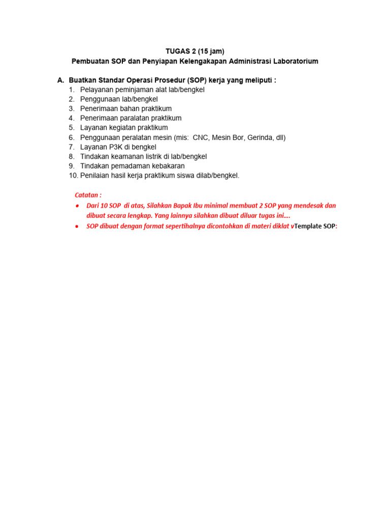 SOP dan Administrasi Laboratorium | PDF